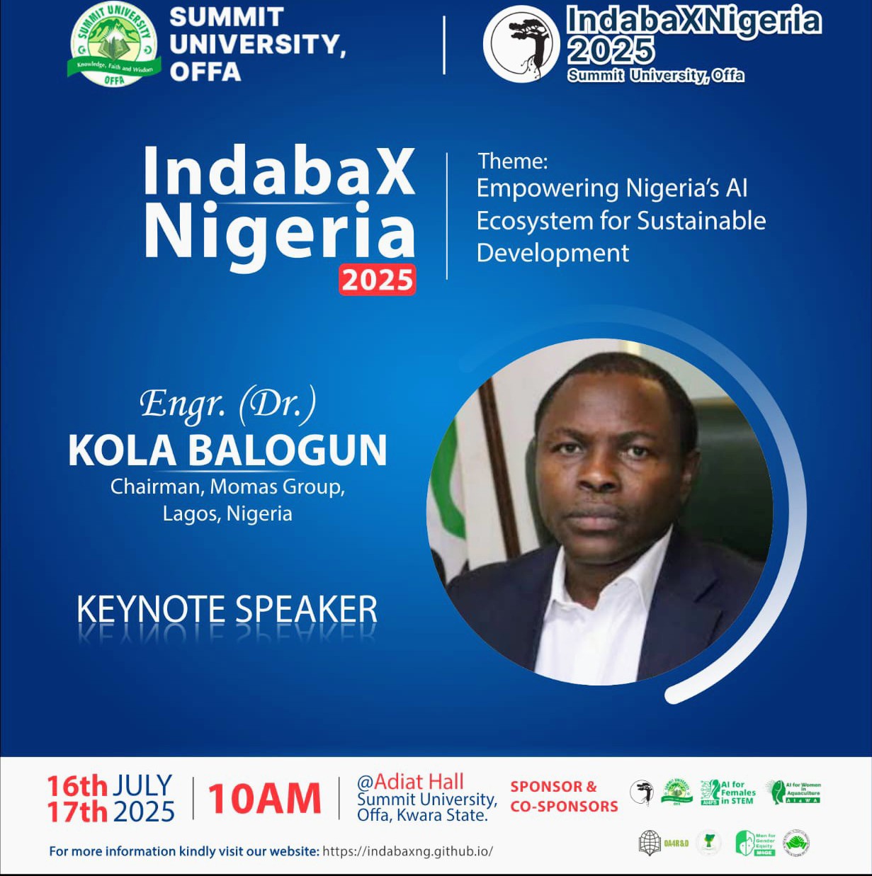 Nigeria to Host Biggest AI Gathering in 2025 as Engr. Kola Balogun Headlines Indabax X at Summit ...